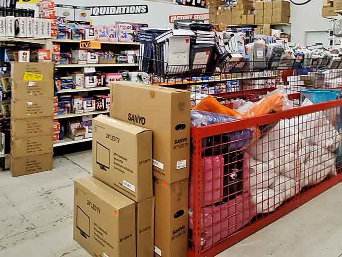Endless bargain bins invite you to dig through electronics, books, and household deals while scoring great finds for your budget.