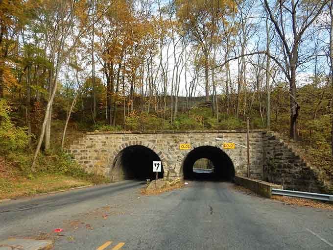 These twin stone tunnels look like portals to another era, hand-built with craftsmanship you just don't see anymore.