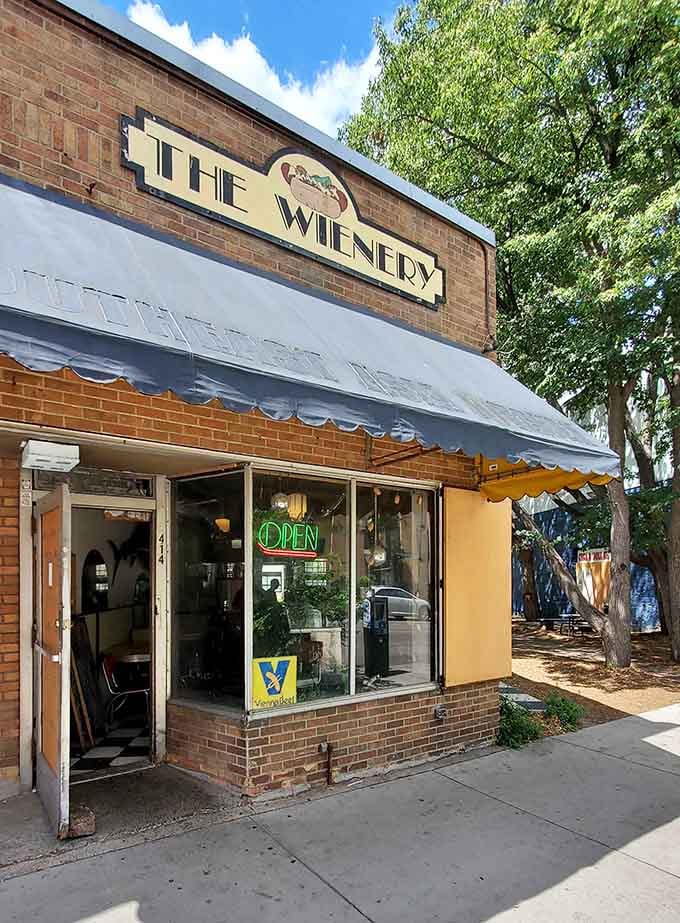 The classic awning and welcoming entrance promise Vienna beef hot dogs that'll make your taste buds sing with joy.