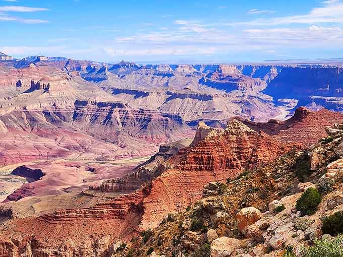 When the earth decided to show off, it created this stunning display of reds, purples, and geological perfection.