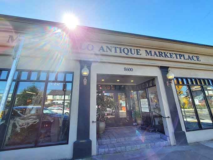 When sunshine hits the storefront just right, even the building knows it's showing off something special inside.