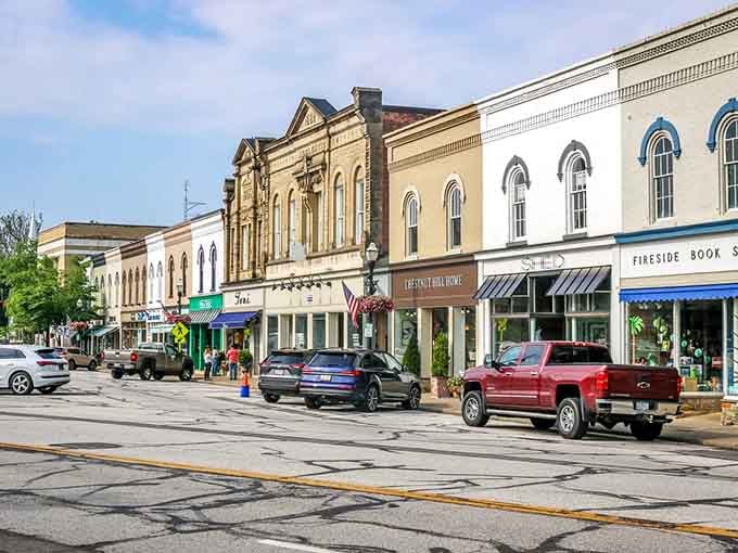 Boutiques, bookshops, and beautiful facades, this downtown streetscape proves Ohio never needed to envy anyone.