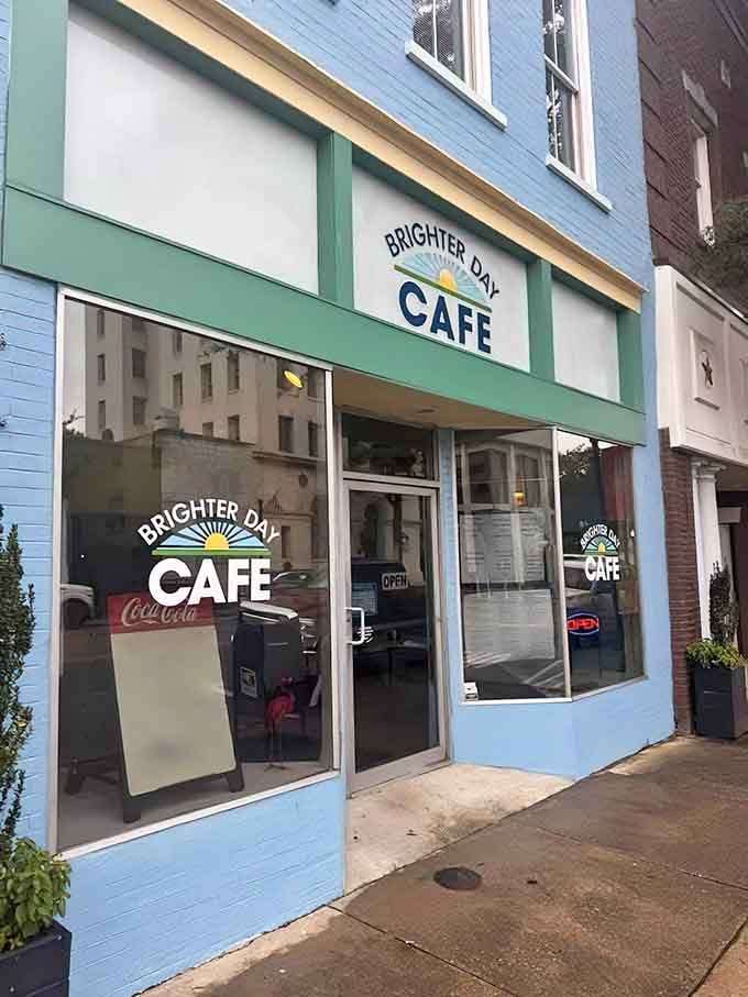 Classic storefront charm meets retro vibes in downtown Suffolk's most colorful breakfast destination.