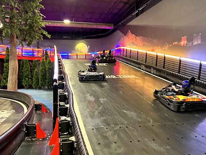 When the karts line up like this, you know someone's about to get their competitive spirit awakened.