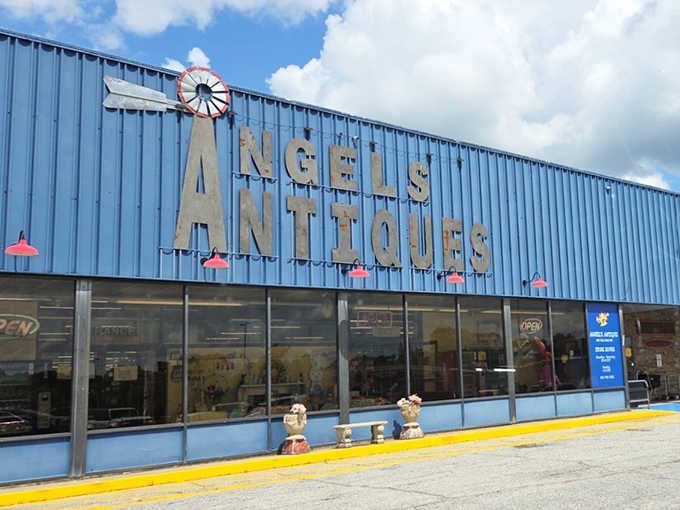 Those big letters don't whisper, they shout that you've arrived at antique heaven in downtown Opelika, Alabama.