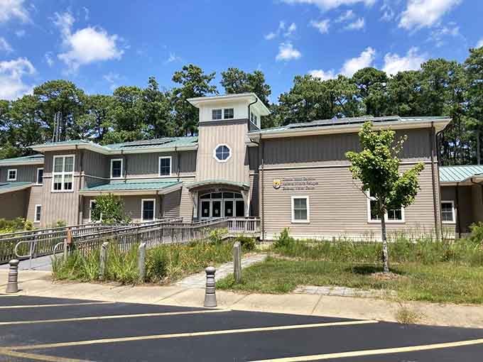 The visitor center welcomes you to bear country with all the charm of coastal Carolina architecture.