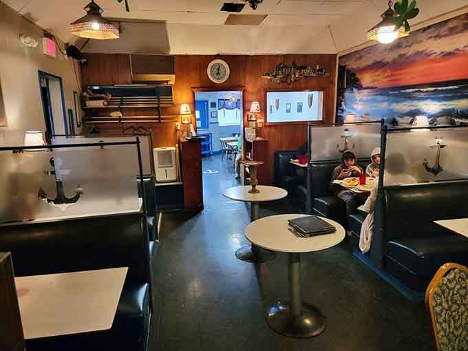 Step inside and you're transported: nautical decor, cozy booths, and that unmistakable feeling of authentic diner charm.