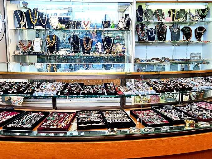 Jewelry cases gleaming like Ali Baba's cave, minus the password requirement and with significantly better lighting.