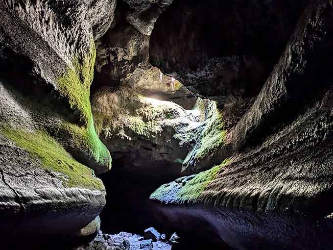 Ancient lava carved these cathedral-like walls, and honestly, no architect could do better.