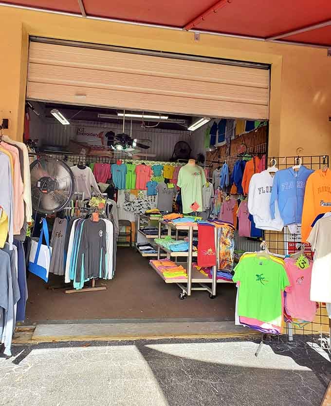 Rows of colorful clothing beckon like a rainbow of possibilities, all priced to make your budget smile.