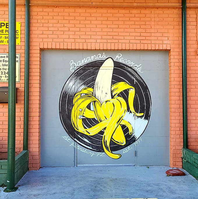 Step through this banana-adorned entrance and prepare to lose track of time among endless musical possibilities.