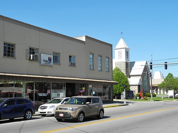 Downtown Berea where chain stores fear to tread and actual human creativity thrives on every corner.