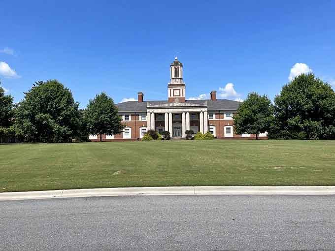 Hermann Hall stands proud like it's auditioning for a role in every college movie ever made about tradition and excellence.
