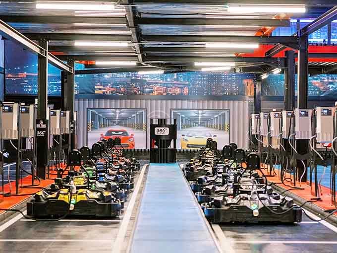 Electric karts ready to roll, proving that quiet power can be just as thrilling as roaring engines.