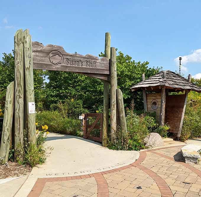 The entrance alone tells you this isn't your average playground, it's a portal to Illinois prairie magic.