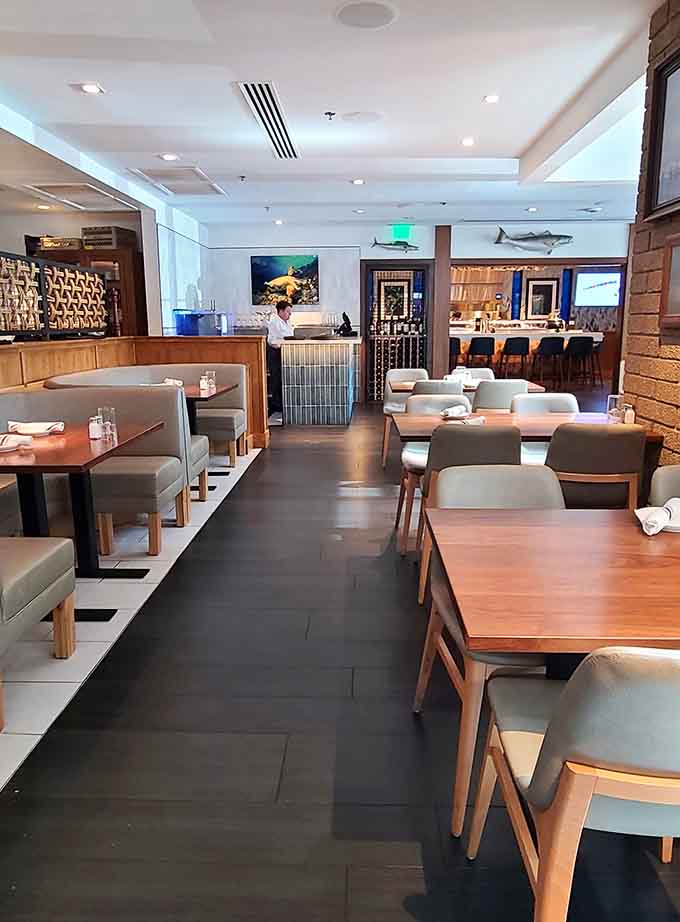 Clean lines and ocean-inspired touches create an atmosphere that's upscale without being stuffy or pretentious at all.