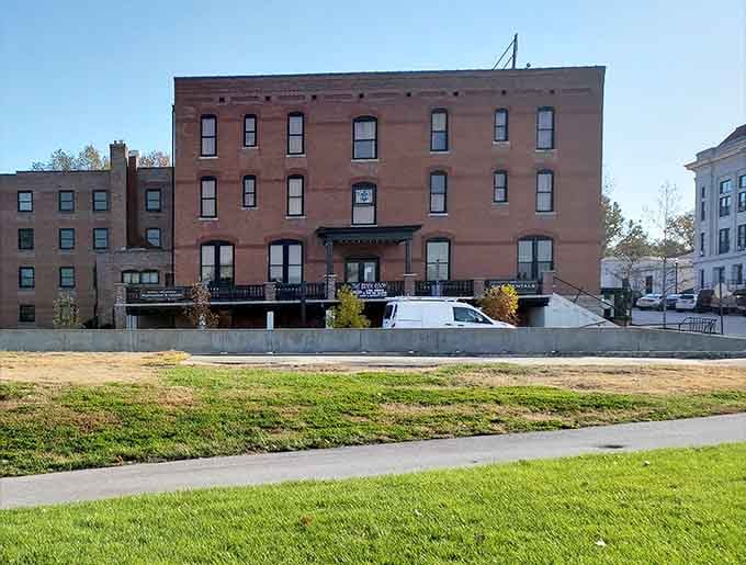Historic brick buildings stand proud along Main Street, their stories written in every weathered window and archway.