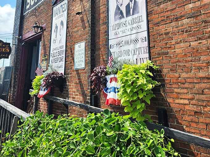 Those vintage wanted posters and patriotic bunting make you feel like you've wandered onto a movie set from another era.
