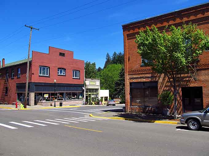 These storefronts have more character in one block than most modern shopping centers manage in their entire existence.