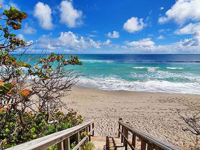 When the ocean looks this inviting, even your beach towel starts getting impatient.