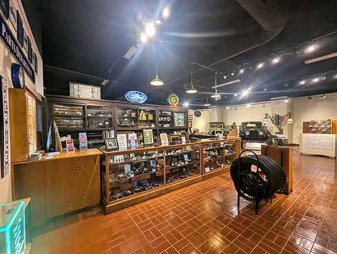 Step inside where chrome dreams and automotive history live together in perfectly curated harmony under one roof.