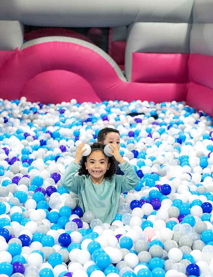 Dive into thousands of colorful orbs and rediscover your inner child, one gleeful splash at a time.