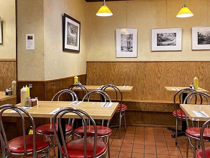 Classic deli seating where countless conversations and perfect sandwiches have created memories worth keeping forever.
