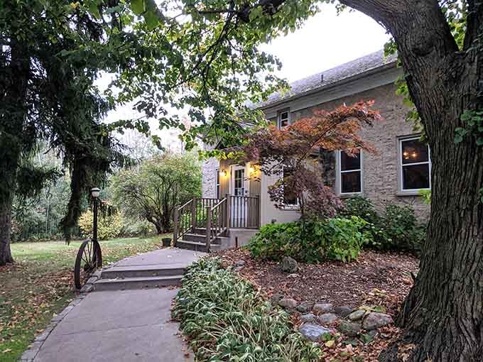 The Farmstead's welcoming entrance promises the kind of meal where you'll want to pace yourself but absolutely won't.