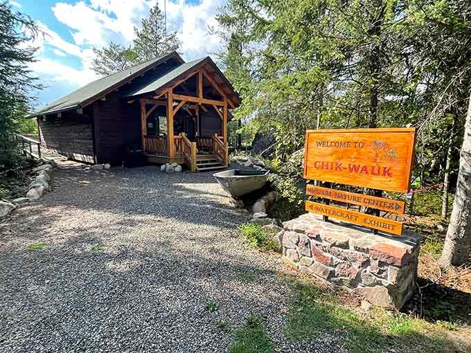 That welcome sign isn't lying; this place really does have a museum and watercraft exhibit worth exploring.