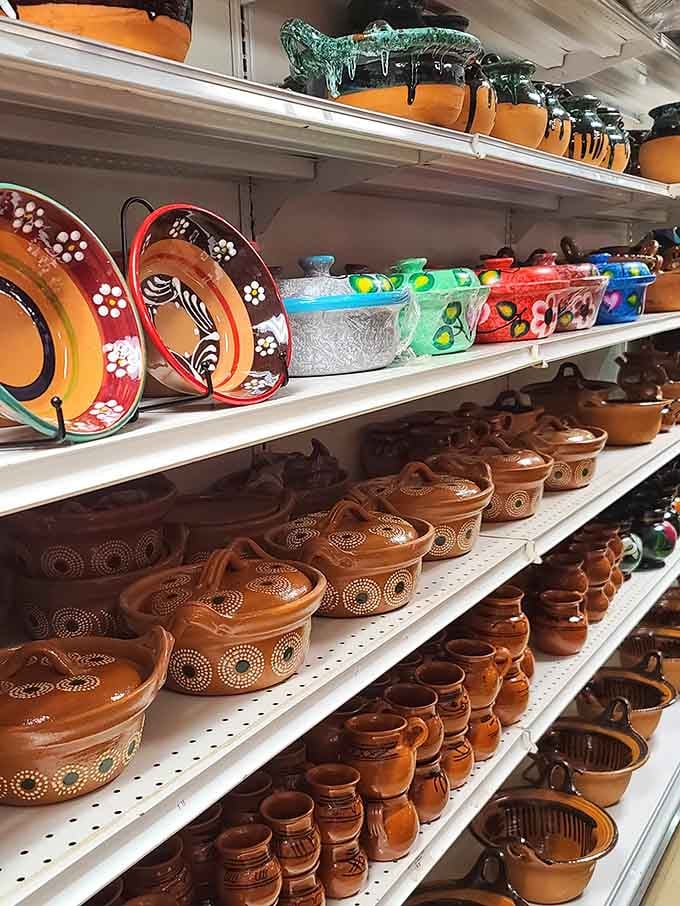 Hand-painted pottery that brings color and character to any kitchen, because plain white dishes are for people without imagination.