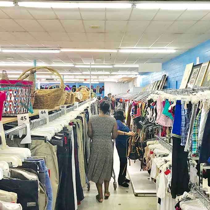 The aisles stretch endlessly like a secondhand Narnia, where every turn reveals another potential discovery waiting for you.