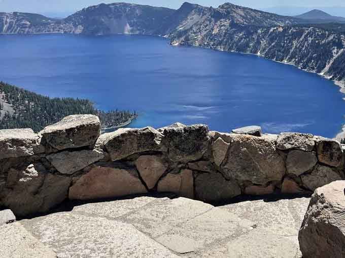 Stone walls frame a view that makes every other overlook seem like it's not even trying.