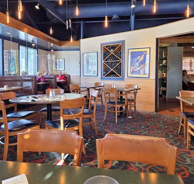 Inside, Edison bulbs and comfortable seating create the perfect atmosphere for serious sandwich contemplation and enjoyment.