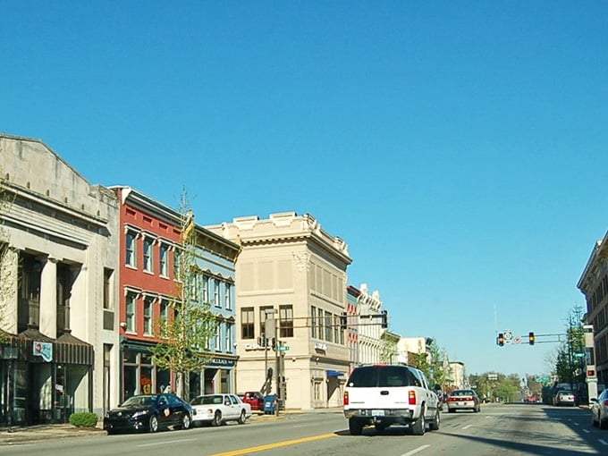 Main Street architecture that makes you want to slow down and actually look up from your phone.