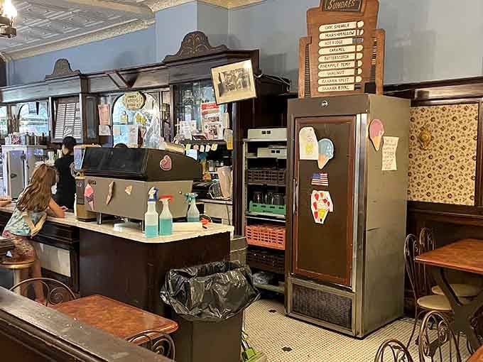 Behind that counter, magic happens with scoops, syrups, and the kind of efficiency that comes from decades.