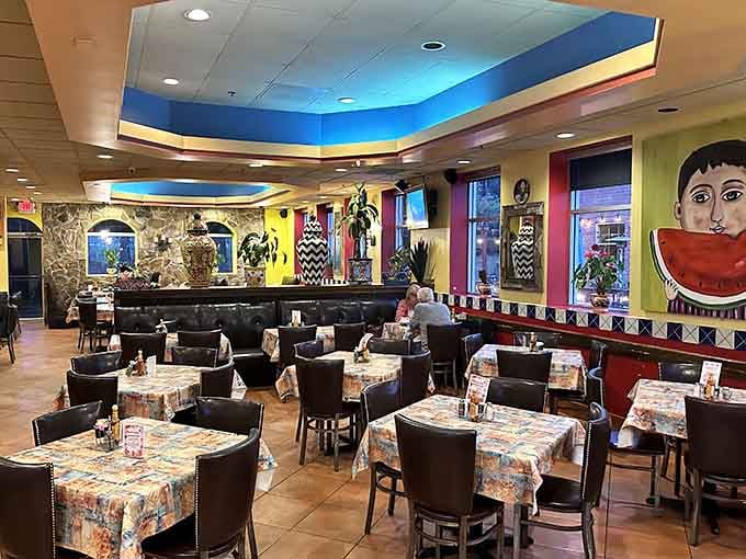 Step into a fiesta of colors where every wall tells a story and every table promises adventure.