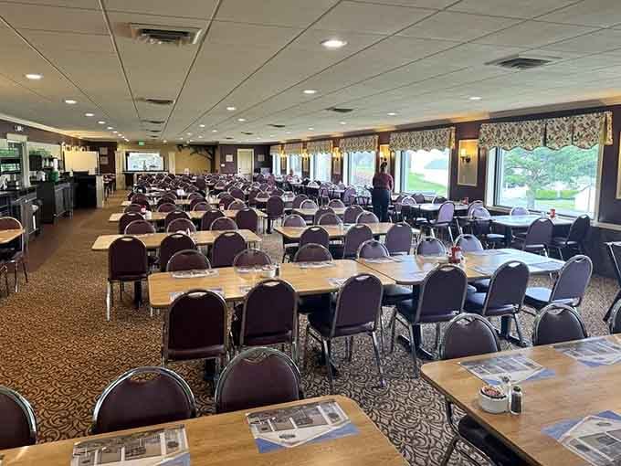 Those long tables aren't just furniture; they're launching pads for the kind of meal that requires a post-dinner nap.