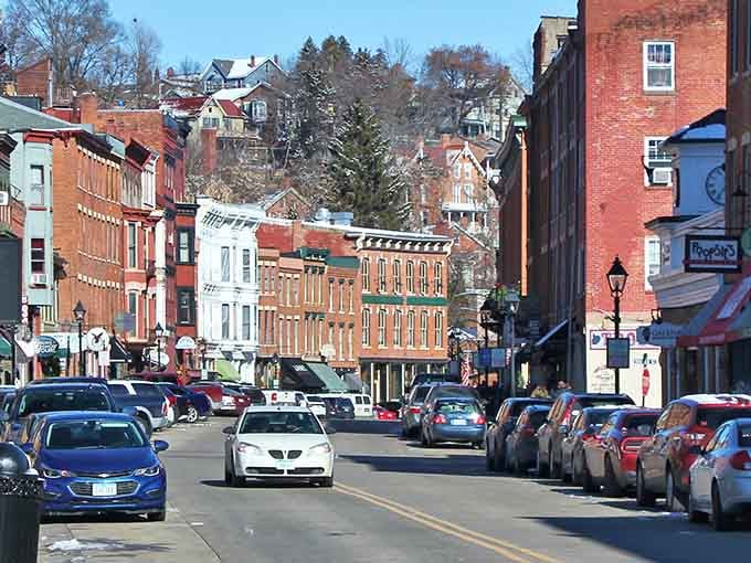 Those hillside buildings climbing toward the sky prove that Galena's architects never heard of "keeping it simple."