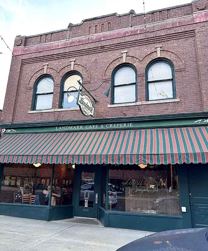 That striped awning practically whispers "come in for crepes" – and who are you to argue with architecture?