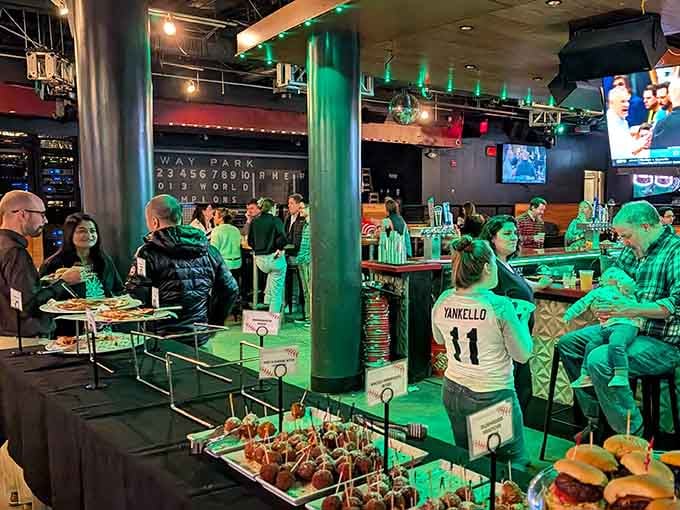 Multiple screens, ping pong tables, and happy diners create the perfect storm of entertainment and excellent food choices.