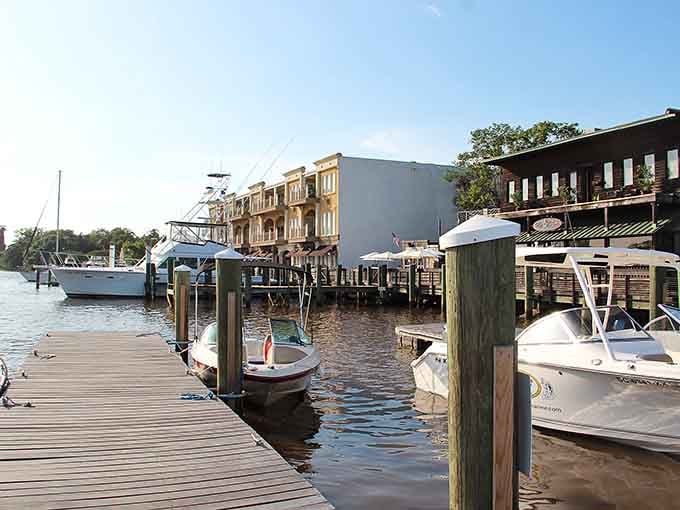 The Georgetown Harbor where working boats and pleasure craft coexist in perfect waterfront harmony.