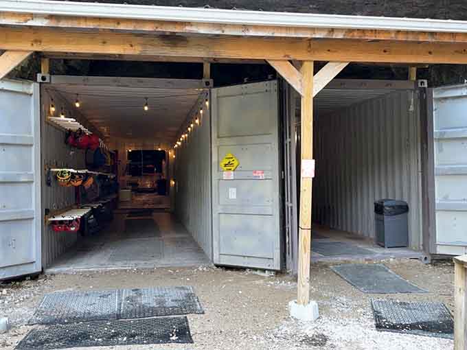 Through these unassuming shipping containers lies a portal to another world, because Kentucky loves a good plot twist.