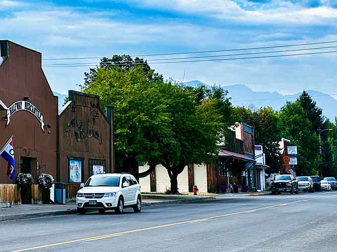 Historic storefronts line a street where time moves slower and that's exactly the point of visiting.