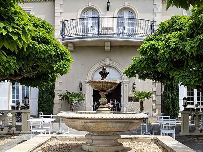That fountain isn't just for show; it's basically the estate's way of saying "relax, you're here now."