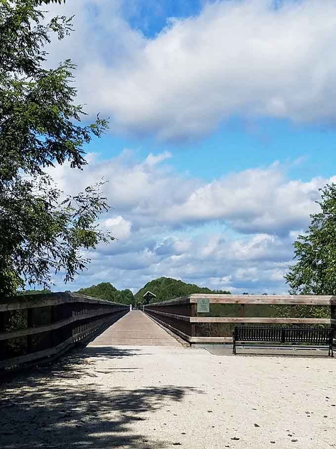 The entrance to High Bridge beckons with blue skies and promise, like the opening scene of your new favorite adventure movie.
