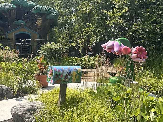 Whimsical mailboxes and giant flowers prove that regular gardens are officially overrated and boring.