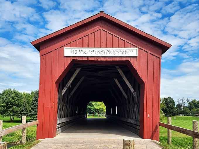 The entrance beckons like a portal to simpler times, minus the complicated parking and overpriced admission fees.