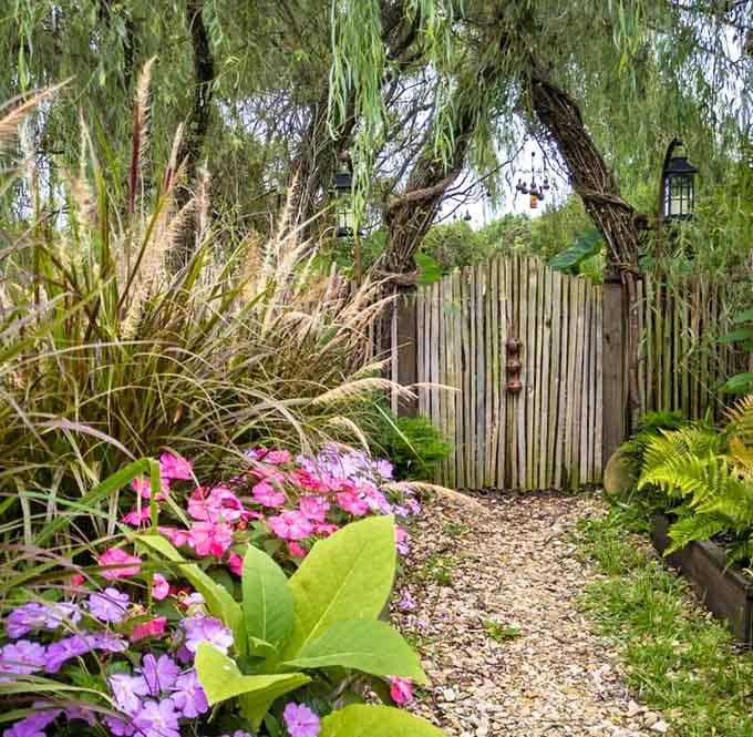 Step through this flower-lined pathway and leave the modern world completely behind for a while.