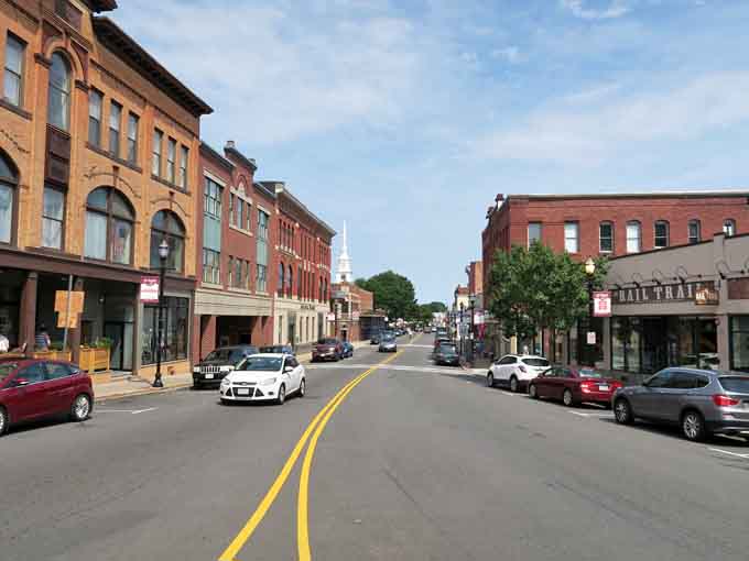 A street where people still park and actually walk instead of just driving through to somewhere else.
