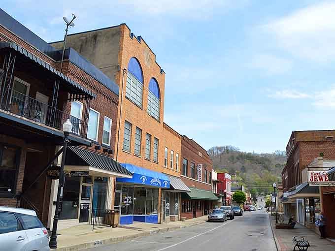 Downtown Prestonsburg's brick buildings and mountain backdrop prove small-town charm never goes out of style.
